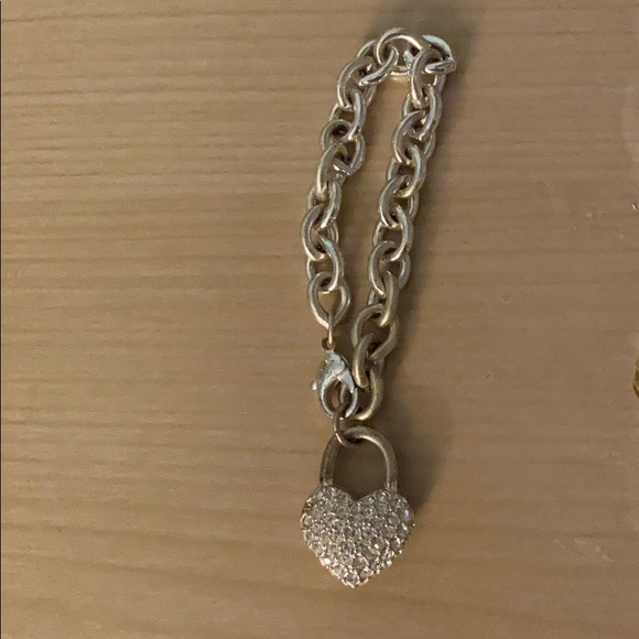 bebe | Jewelry | Bebe Heart Silver Bracelet | Poshmark